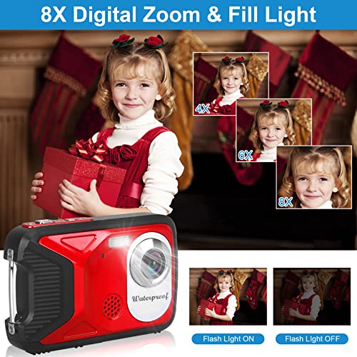 Waterproof Digital Camera HD 1080P 36MP Kids Digital Camera with 32G SD Card Compact Portable Digital Camera,Rechargeable Electronic Mini Vlogging Camera for Kids