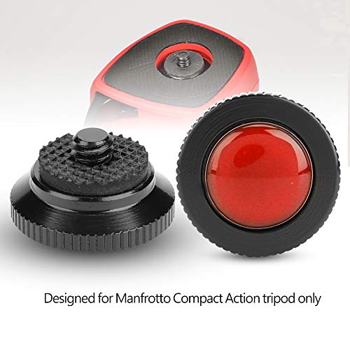 Quick Release Plate Mini Aluminium Alloy Round Quick Release Plate Ultralight Quick Release Plate for Manfrotto Compact Action Tripod (Rojo)