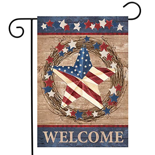 Briarwood Lane Americana Barnstar Patriotic Garden Flag Welcome Primitive 12.5" x 18"