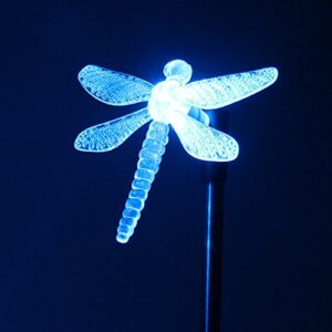 CST Lighting Pack of 2 Solar Color Changing LED Light Lawn Garden Yard Stakes-Dragonfly