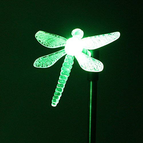 CST Lighting Pack of 2 Solar Color Changing LED Light Lawn Garden Yard Stakes-Dragonfly