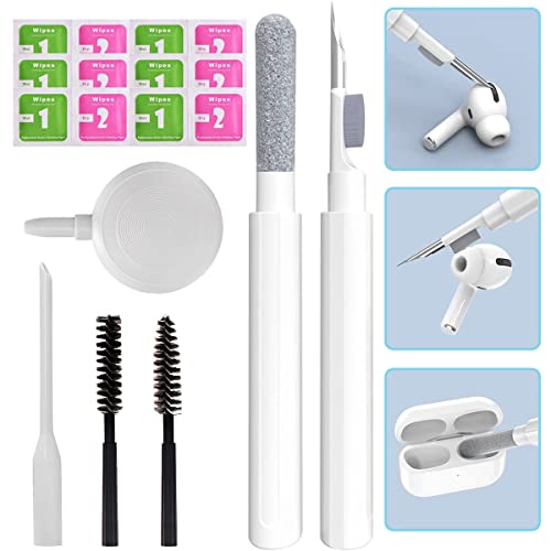 Airpod Cleaner Kit, Airpods Pro Cleaning Pen, Multi-Function Cleaner Kit Soft Brush for Phone Charging Port, Earbuds, Earpods, Earphone, Headphone, iPod, Case, iPhone, ipad, Laptop