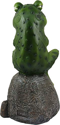 DWK - Froggie's Bad Day - Adorable Indoor Outdoor Flip Off Frog on Stone Rock with Hop Off Message Middle Finger Figurine Grumpy Toad Home Decor Accent Garden Patio Accessory, 7.75-inch…