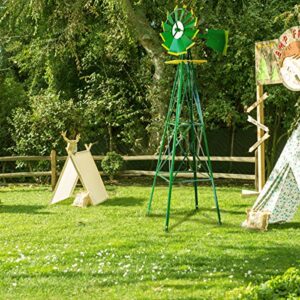 xtremepowerus 8ft green metal windmill yard garden wind mill