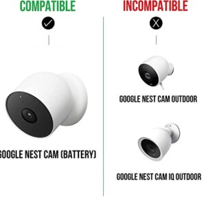 Wasserstein Solar Panel for Google Nest Cam Outdoor or Indoor, Battery - 2.5W Solar Power - Made for Google Nest (2-Pack)