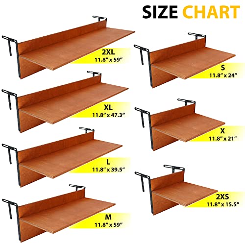 Balcony Bar Table for Railings, Balcony Folding Deck Table, Wooden Adjustable Hanging Deck Table for Patio, Apartment, Garden (Natural, 47.3" L x 11.8" W)