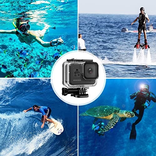 HONGDAK 60M/196FT Waterproof Housing Case for GoPro Hero 8 Black, Protective Underwater Dive Housing Case Shell with Bracket Accessories for Go Pro Hero8 Diving, Surfing, Bicycle, Climbing, Parachute