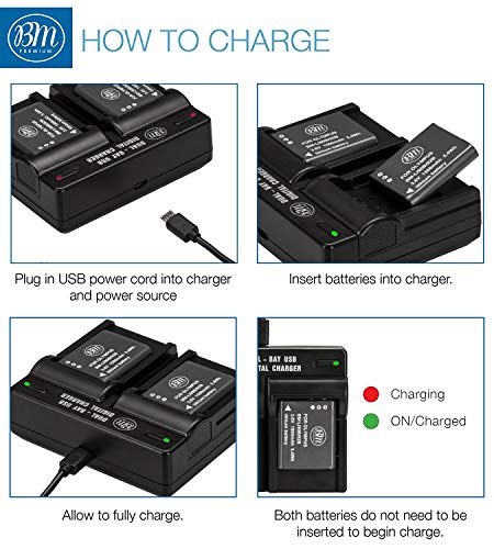 BM Premium 2 LI-90B, LI-92B Batteries and Dual Battery Charger for Olympus Tough TG-6, TG-5, TG-Tracker, Tough SH-1, SH-2, SP100 IHS, Tough TG-1 iHS, TG-2 iHS, TG-3, TG-4, SH-50, SH-60, XZ-2 iHS