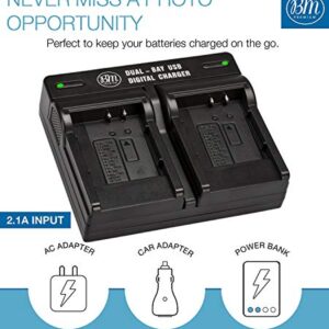 BM Premium 2 LI-90B, LI-92B Batteries and Dual Battery Charger for Olympus Tough TG-6, TG-5, TG-Tracker, Tough SH-1, SH-2, SP100 IHS, Tough TG-1 iHS, TG-2 iHS, TG-3, TG-4, SH-50, SH-60, XZ-2 iHS