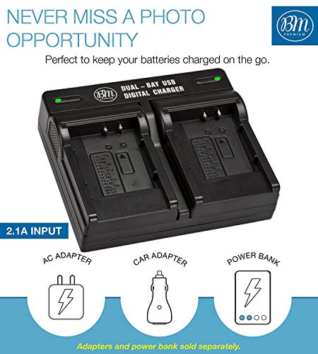 BM Premium 2 LI-90B, LI-92B Batteries and Dual Battery Charger for Olympus Tough TG-6, TG-5, TG-Tracker, Tough SH-1, SH-2, SP100 IHS, Tough TG-1 iHS, TG-2 iHS, TG-3, TG-4, SH-50, SH-60, XZ-2 iHS