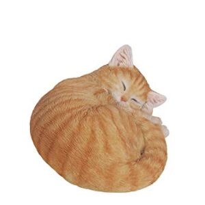 Hi-Line Gift Ltd Lying Cat Sleeping Tabby Statue, Orange