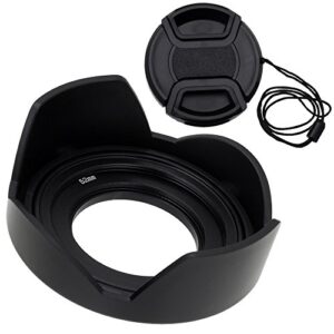 fotodiox reversible lens hood kit for sony e pz 16-50mm f3.5-5.6 oss e-mount power zoom lens, reversible tulip flower hood w/cap f/sony kit lenses