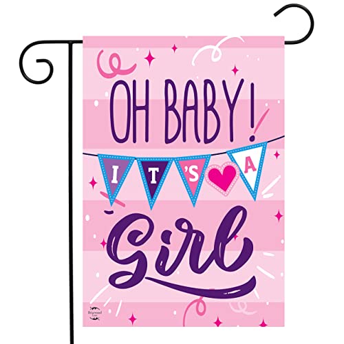 Baby Girl Double-Sided Garden Flag Shower Birth 12.5" x 18" Briarwood Lane