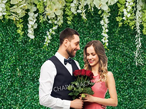 Greenery Backdrop with Flowers Green Leaf White Flower Photo Backdrops Bridal Shower Backdrop for Wedding Backdrops Reception Ceremony Birthday Backdrop 027