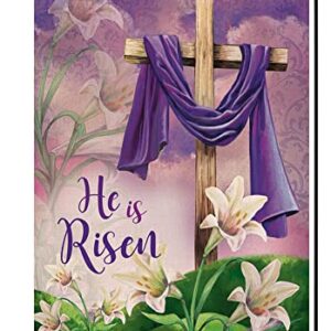 He is Risen Spring Easter Small Garden Flag Vertical Double Sided Burlap Welcome Farmhouse Yard Outdoor Decoration 12 x 18 Inches