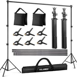 YELANGU 10Ft Photo Backdrop Stand, Adjustable Background Support for Parties. Portable Banner Back Drop Stand for Photography,Wedding and Advertising Display