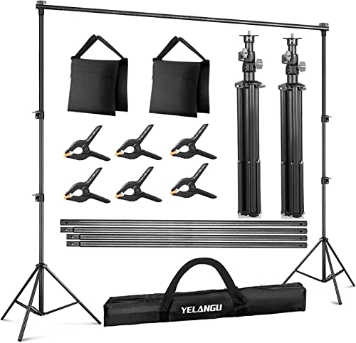 YELANGU 10Ft Photo Backdrop Stand, Adjustable Background Support for Parties. Portable Banner Back Drop Stand for Photography,Wedding and Advertising Display