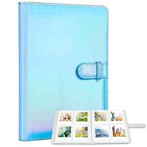 ablus 128 pockets mini photo album for fujifilm instax mini camera, polaroid snap, z2300, socialmatic instant cameras & zip instant printer(magic light blue)