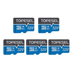 topesel 32gb micro sd card 5 pack memory cards micro sdhc uhs-i tf card class 10 for camera/drone/dash cam(5 pack u1 32gb)