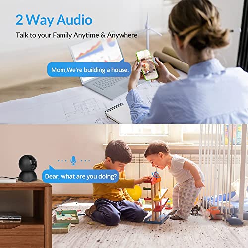 Foscam 5MP WiFi Pet Cameras for Home Security, 2.4GHz Indoor Camera Baby Monitor with 360° Pan Tilt, 2-Way Audio, 6X Digital Zoom, Night Vision, AI Human Detection, Cloud & SD Card Storage