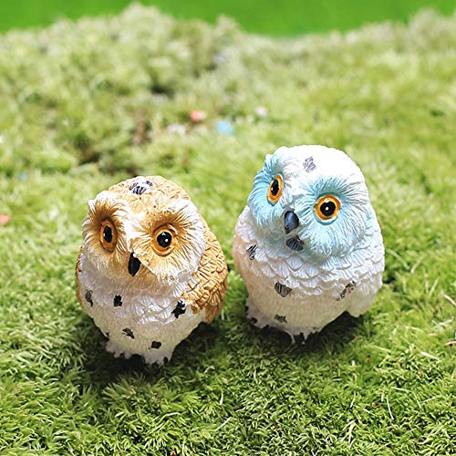 Danmu 4pcs Resin Mini Owls, Miniature Figurines, Fairy Garden Accessories, Fairy Garden Supplies, Fairy Garden Animals for Fairy Garden, Micro Landscape, Plant Pots, Bonsai Craft Decor