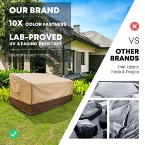 PaitoGem Heavy Duty Outdoor Couch Cover 100% Waterproof 600D Oxford, Outdoor Furniture Cover Waterproof, 2-Seater UV-resistant Patio Sofa Covers, Lawn Patio Furniture Cover with Air Vents, Deep Small