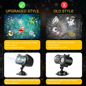 Projector Lights Outdoor 2-in-1 72 HD Effects Patterns & 3D Ocean Wave Snowflake Holiday IP65 Waterproof with Remote Control Timer Christmas, Halloween, Easter Gift Home Garden Party Decor