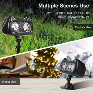 Projector Lights Outdoor 2-in-1 72 HD Effects Patterns & 3D Ocean Wave Snowflake Holiday IP65 Waterproof with Remote Control Timer Christmas, Halloween, Easter Gift Home Garden Party Decor