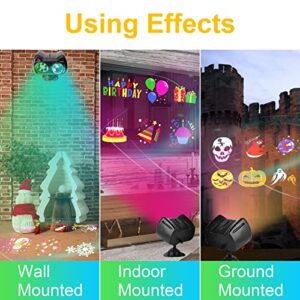 Projector Lights Outdoor 2-in-1 72 HD Effects Patterns & 3D Ocean Wave Snowflake Holiday IP65 Waterproof with Remote Control Timer Christmas, Halloween, Easter Gift Home Garden Party Decor