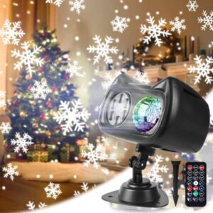 Projector Lights Outdoor 2-in-1 72 HD Effects Patterns & 3D Ocean Wave Snowflake Holiday IP65 Waterproof with Remote Control Timer Christmas, Halloween, Easter Gift Home Garden Party Decor