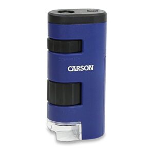 carson pocket micro 20x-60x led lighted zoom field microscope with aspheric lens system (mm-450),blue