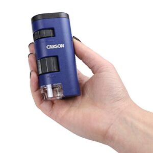 Carson Pocket Micro 20x-60x LED Lighted Zoom Field Microscope with Aspheric Lens System (MM-450),Blue