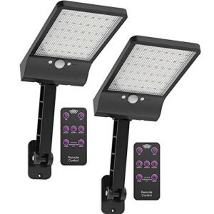 highydroled solar lights outdoor with remote and color temperature adjustment 2700k to 6000k, 48led solar motion sensor light with 3 modes,waterproof ip65 night light for garden garage [pack of 2]