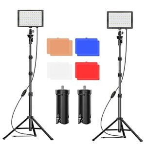 emart led video light 11 brightness/4 color filters dimmable photography continuous table top lighting, adjustable tripod stand, usb portable fill light for photo studio shooting