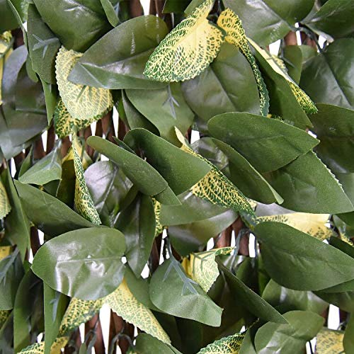 Garden Land Expandable Fence Privacy Screen for Balcony Patio Outdoor,Decorative Faux Ivy Fencing Panel,Artificial Hedges (2PC,Single Sided Leaves)…