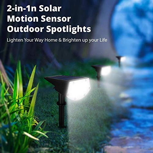 WBM Smart 20 Led Solar Landscape Spotlights, Ip65 Waterproof Solar Powered Wall Lights 2-in-1 Wireless Outdoor Solar Landscaping Light for Yd Garden Driveway Porch, 8Count, Pack of 2 (LE-05-4PK)