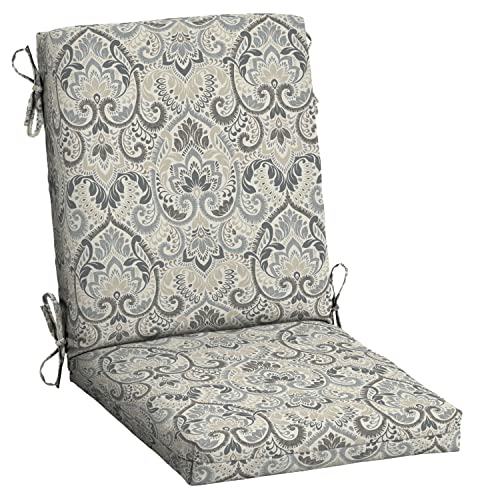 Arden Selections Outdoor Dining Chair Cushion 20 x 20, Neutral Aurora Damask