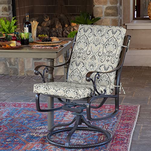 Arden Selections Outdoor Dining Chair Cushion 20 x 20, Neutral Aurora Damask