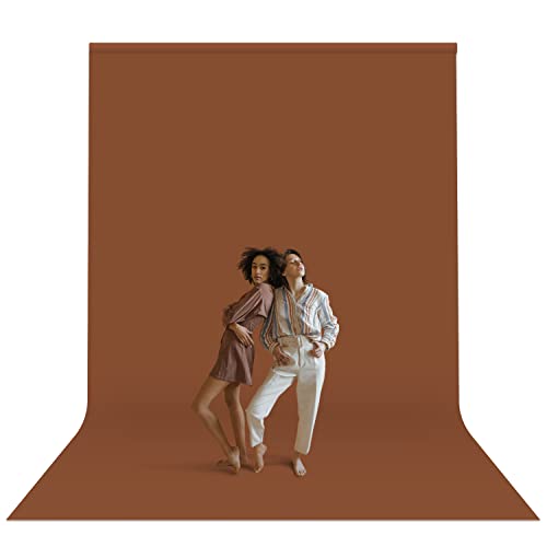 LimoStudio 10 ft. x 12 ft. Brown Backdrop Screen, Soft Brown Background Muslin with Premium Thick Synthetic Fabric, Silk Soft Texture Higher Density 150GSM, for Photo Video, Events, Party, AGG179