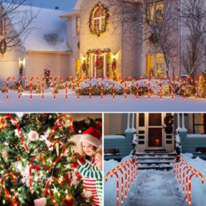 RED Lights Christmas Candy Cane Pathway Markers Lights with 8 Modes & Stakes, 22 Inch Christmas Lights Outdoor Christmas Decorations Xmas Candy Cane Christmas Decor for Walkway Yard Patio Lawn Garden