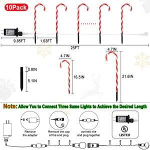 RED Lights Christmas Candy Cane Pathway Markers Lights with 8 Modes & Stakes, 22 Inch Christmas Lights Outdoor Christmas Decorations Xmas Candy Cane Christmas Decor for Walkway Yard Patio Lawn Garden