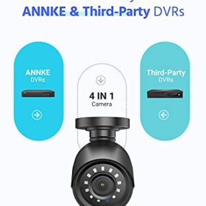 ANNKE 1080p Security Camera 4-in-1 CCTV Bullet Wired Camera, AHD/TVI/CVI/CVBS, IP66 Weatherproof Analog Surveillance Video Add–On Camera for Indoor and Outdoor Use, 100 ft Clear Night Vision - E200