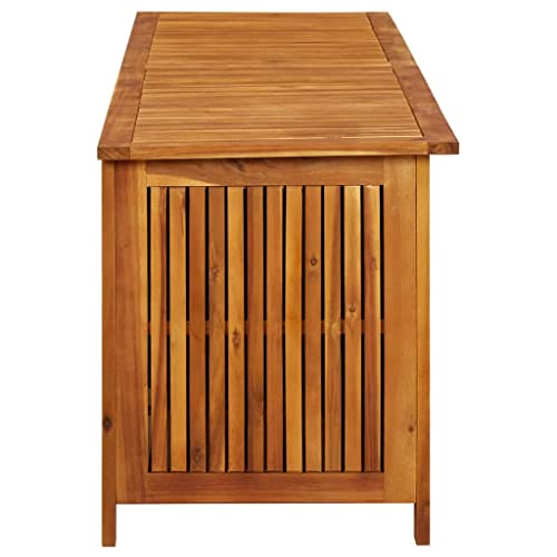 vidaXL Solid Wood Acacia Patio Storage Box Wooden Home Indoor Garden Warehouse Truck Living Room Cabinet Transport Case Chest Furniture 29.5"x29.5"