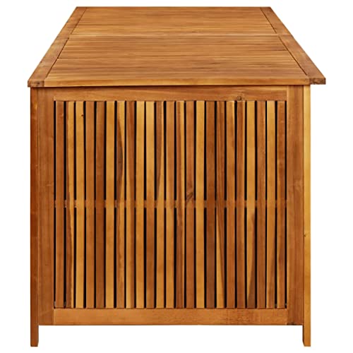 vidaXL Solid Wood Acacia Patio Storage Box Wooden Home Indoor Garden Warehouse Truck Living Room Cabinet Transport Case Chest Furniture 29.5"x29.5"