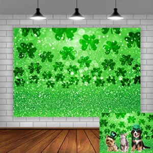 happy st. patrick’s day photography backdrop lucky irish green shamrock bokeh glitter sequins background children kids adults baby shower party portraits decor photo studio