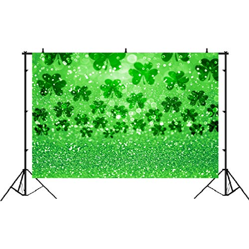 Happy St. Patrick's Day Photography Backdrop Lucky Irish Green Shamrock Bokeh Glitter Sequins Background Children Kids Adults Baby Shower Party Portraits Decor Photo Studio