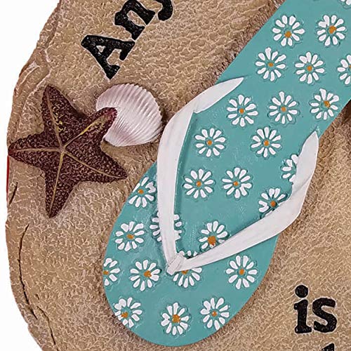 Spoontiques - Garden Décor - Beach Sandals Stepping Stone - Decorative Stone for Garden