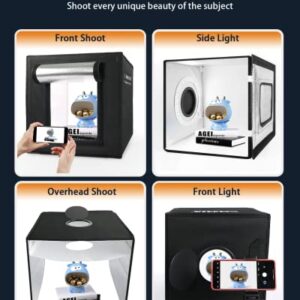 Light Box Photography, DUCLUS Portable Photo Studio Booth Box, 12" x 12" Professional Mini Shooting Tents with 112 LED Lights Dimmable, 6 Backdrops for Small Product: Jewelry, Miniature Models etc.