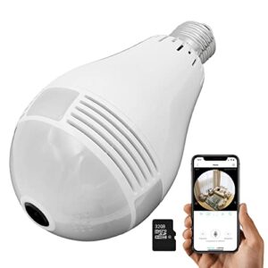 light bulb camera, 360 panoramic camera, full hd 1080p home camera, 2.4ghz wifi camera with 32g sd card, dome surveillance cameras, home baby、pet monitor