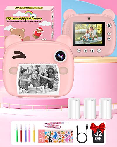 Kids Instant Camera for Toddlers Boys Girls Christmas Birthday Gifts 2.0 Inch Screen 12MP / 1080P HD Video Camera Baby Instant Print Digital Camera